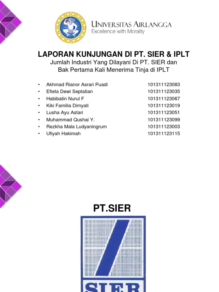 Pengolahan Limbah di PT. SIER & IPLT | PDF | Sains & Matematika ...