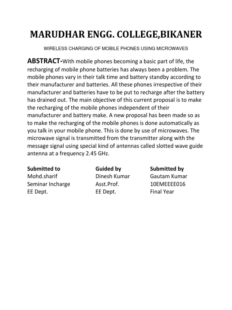 Marudhar Engg. College, Bikaner: Abstract | PDF
