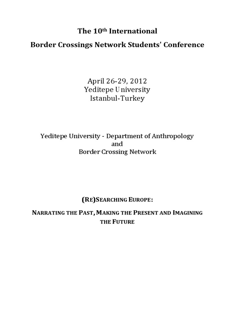 Border Crossing Final Program Pdf Balkans Anthropology