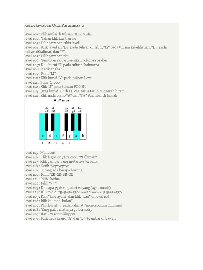 Kunci Jawaban Quiz Parampaa 2 | PDF
