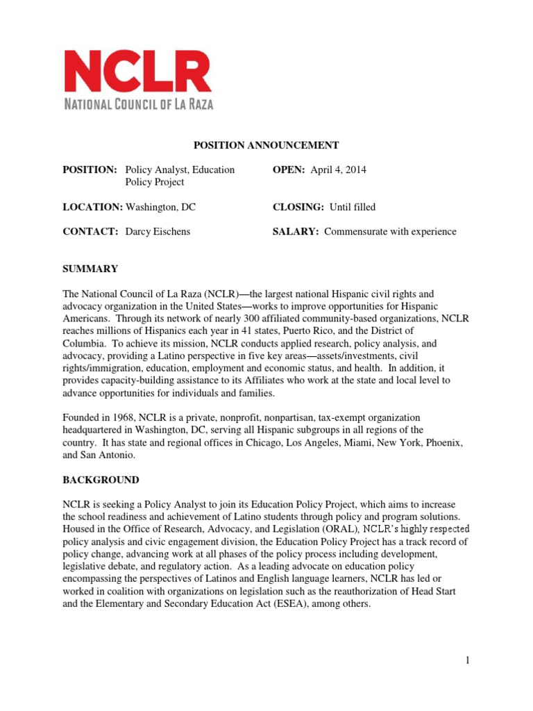 Education Policy Analyst | Download Free PDF | Policy Analysis ...