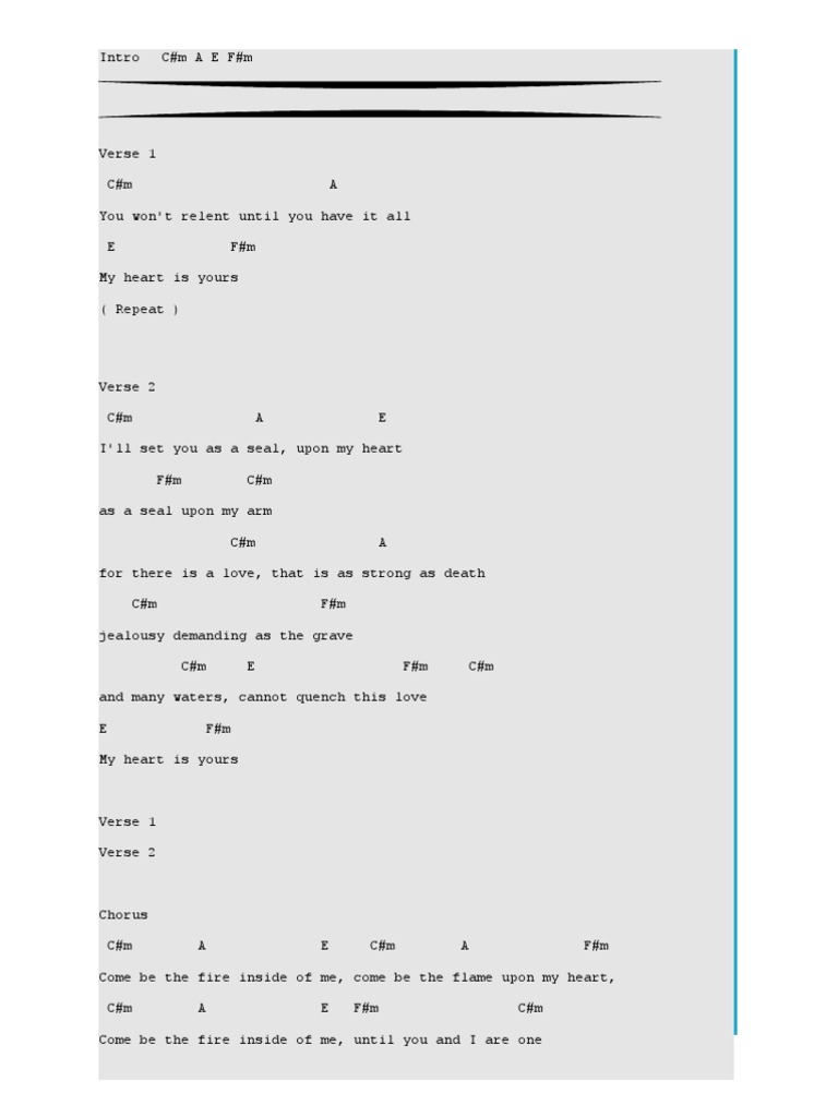 You Won't Relent by Misty Edwards Chord and Lyrics | PDF | Language ...