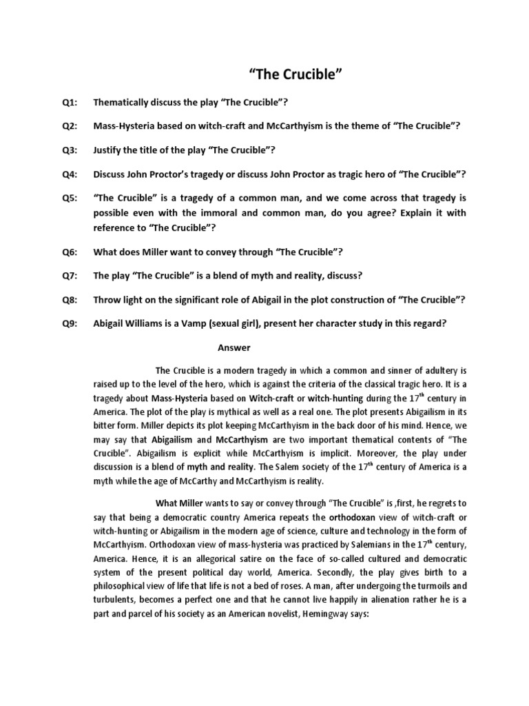 The Crucible | PDF | Witch Trials | Witchcraft