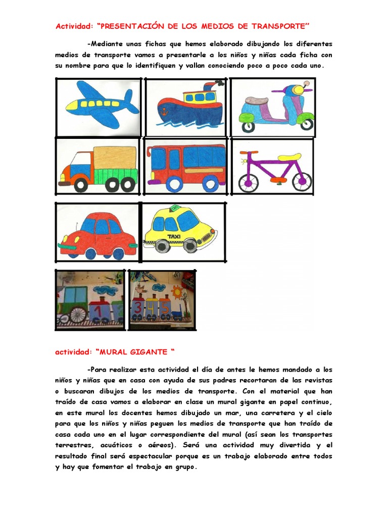 Actividad Los Medios de Transporte | PDF | Semáforo | Sílaba