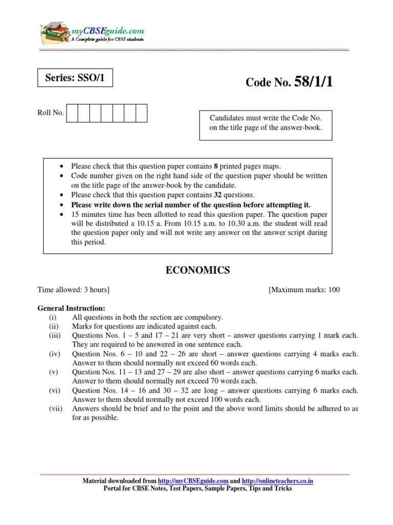 Series: SSO/1: Code No | PDF | Supply (Economics) | Demand