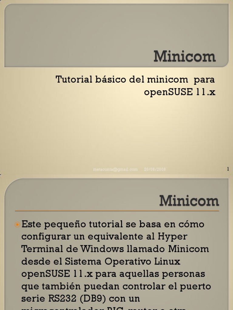 Meta Manual Minicom Linux | PDF | Point and Click | Interfaz de línea de comando