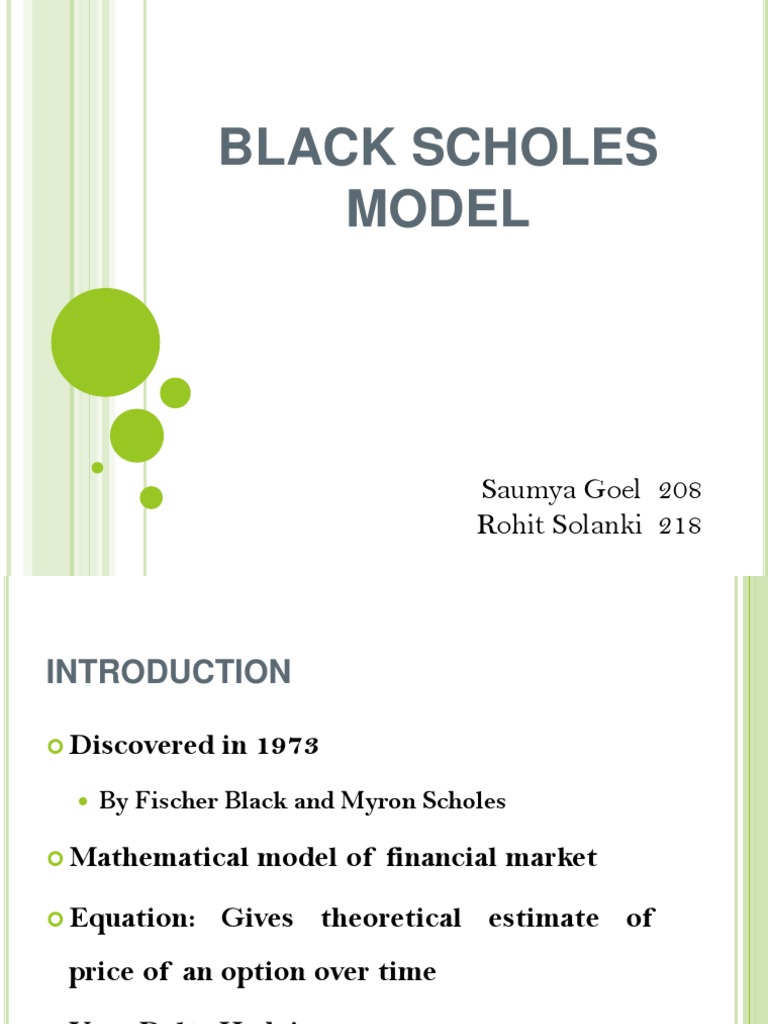 Black Scholes Model | PDF | Greeks (Finance) | Black–Scholes Model