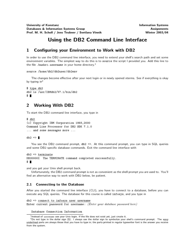 Db2 Cli Ibm Db2 Command Line Interface
