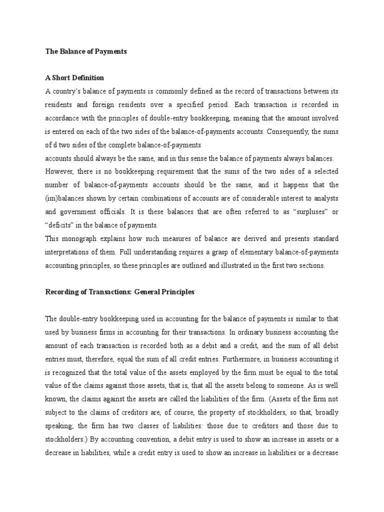 Understanding Balance of Payments Basics | PDF | Debits And Credits ...
