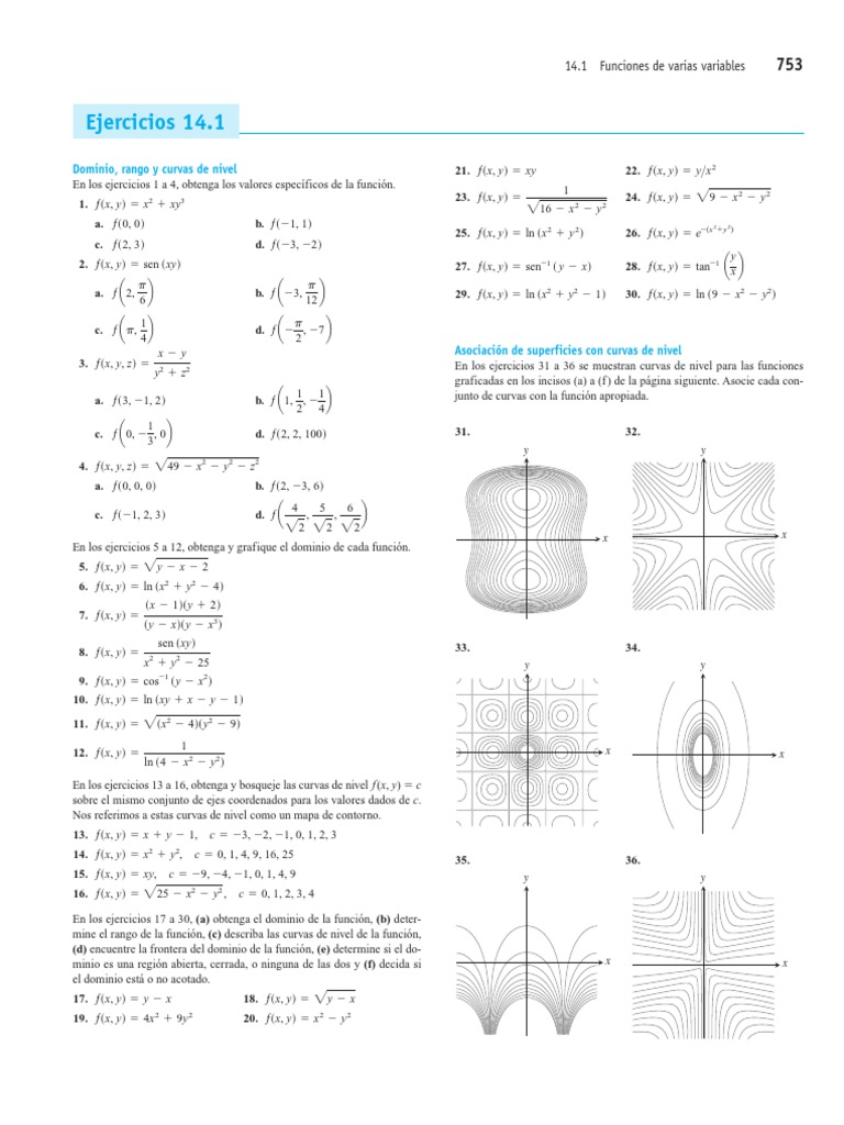 Ejercicios Funciones en Varias Variables | PDF | Análisis matemático | Matemática Elemental