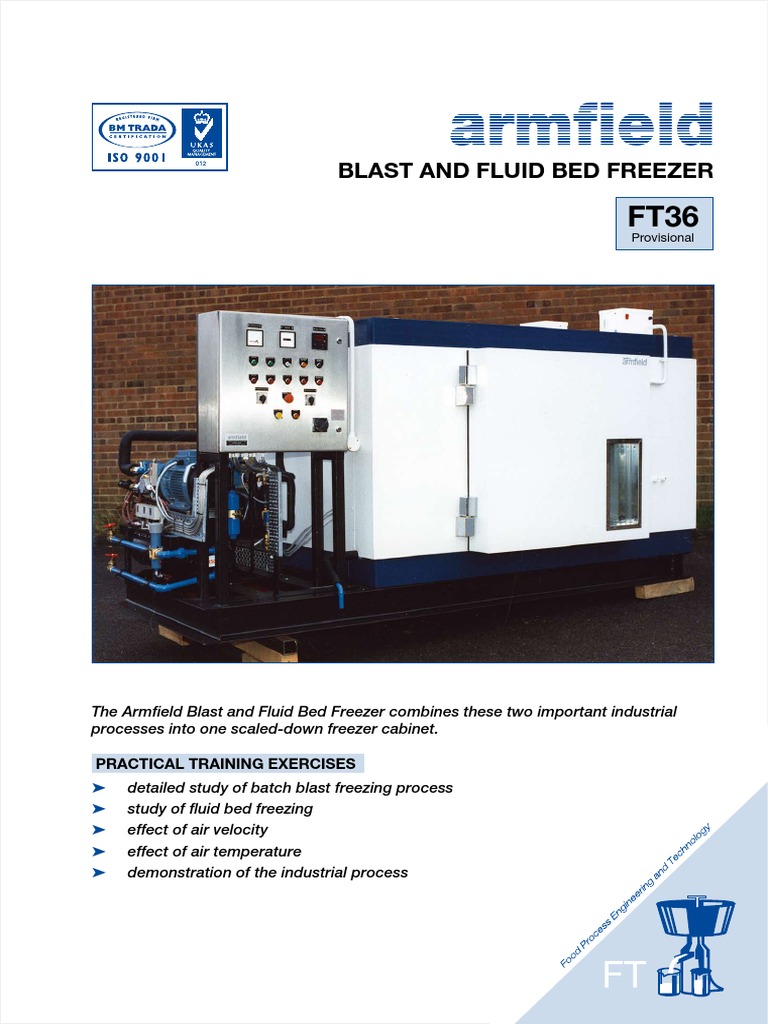 Armfield Blast and Fluid Bed Freezer Ficha Tecnica | Refrigerator ...