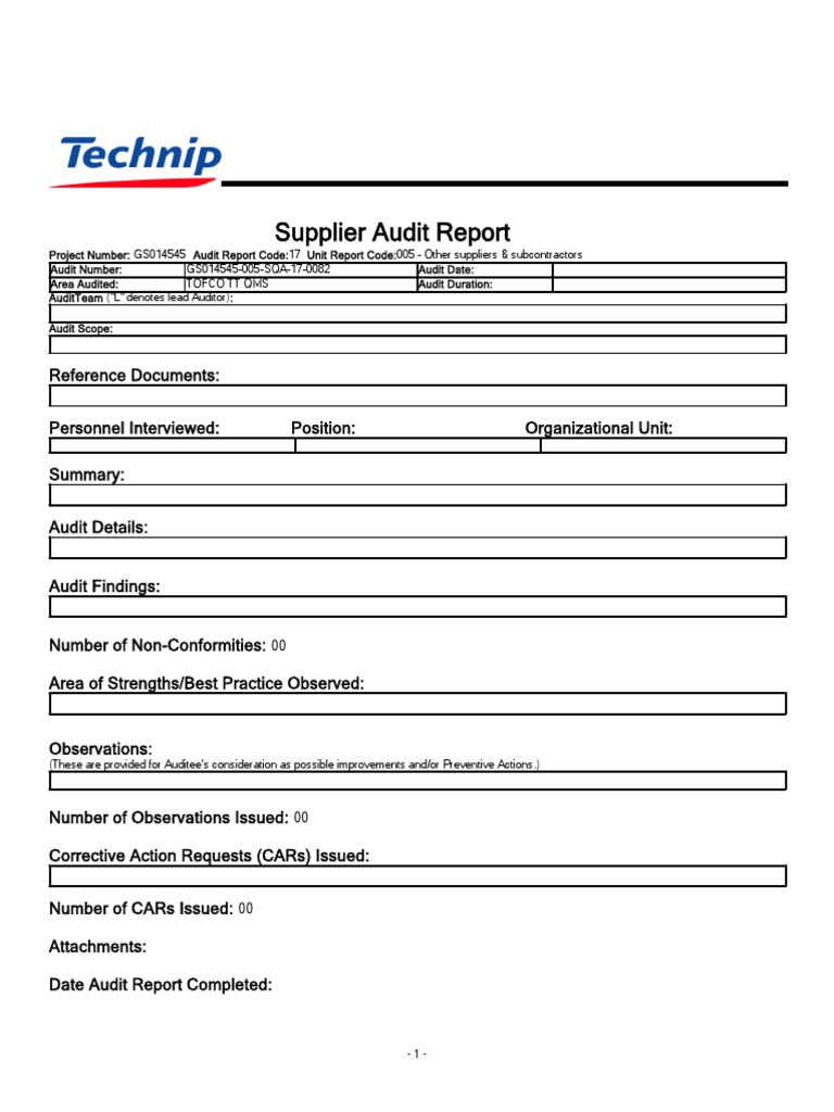 Blank Audit Template | PDF | Auditor's Report | Accounting