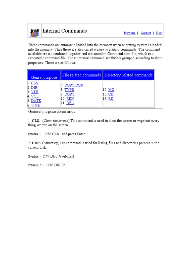 Internal Commands | PDF | Filename | Computer File Internal Commands | PDF | Filename | Computer File