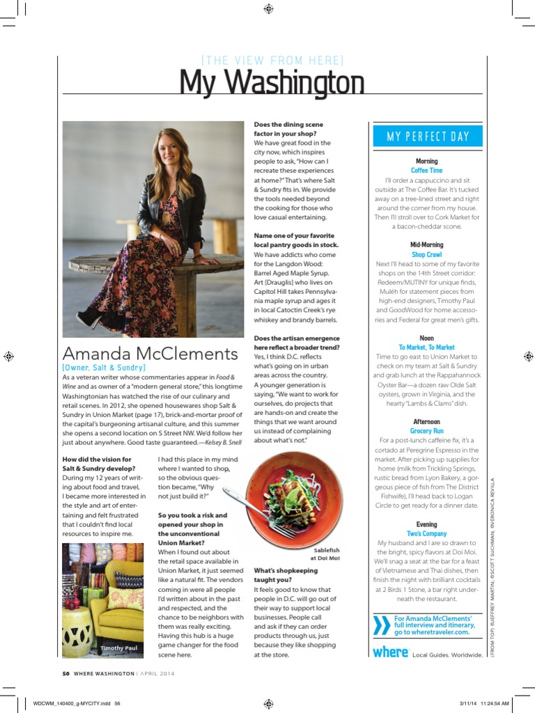 My Washington: Amanda Mcclements | PDF | Cuisine | Food And Drink ...