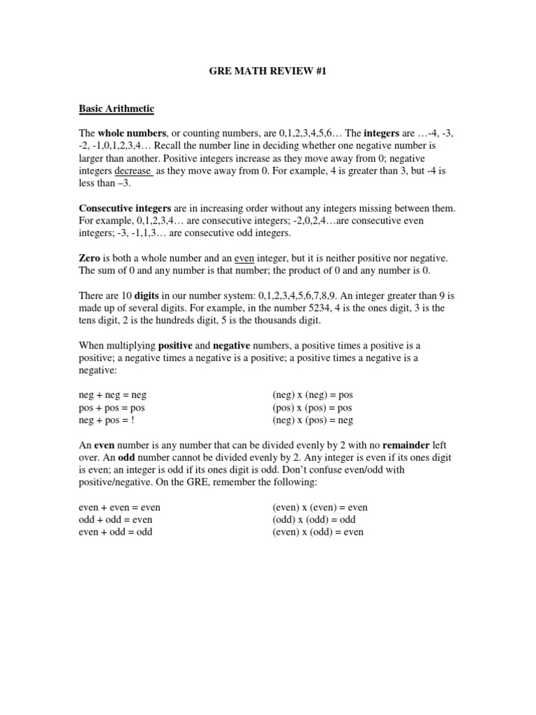 GRE Math Review | PDF | Fraction (Mathematics) | Triangle