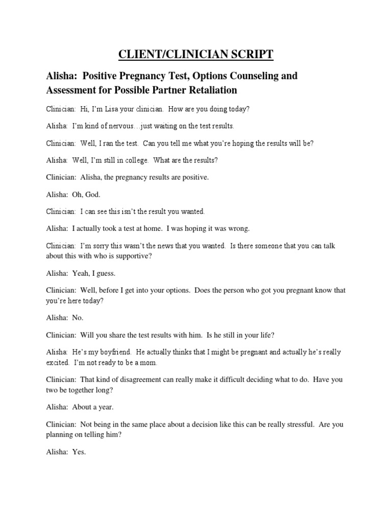 Clinician-Client Suggested Scripts | PDF | Birth Control | Sexually ...