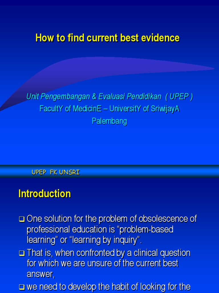 Finding Current Best Evidence in Medicine | PDF