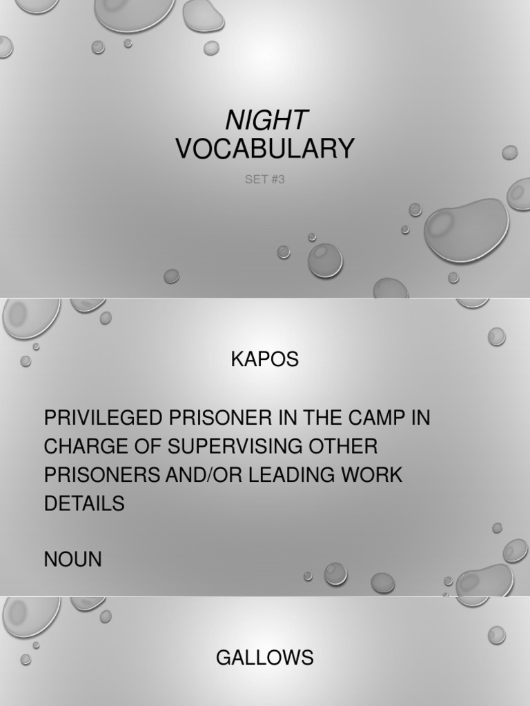 Night Vocabulary Set #3 Definitions | PDF | Science & Mathematics | History