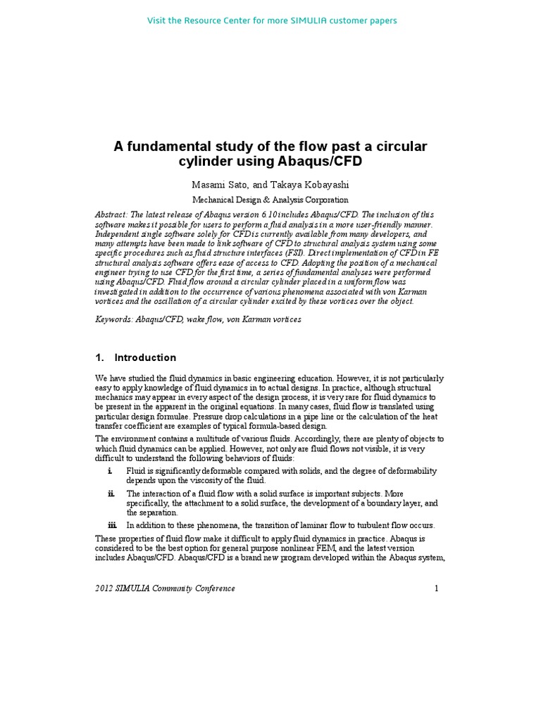 Flow Over A Cylinder | PDF | Fluid Dynamics | Reynolds Number