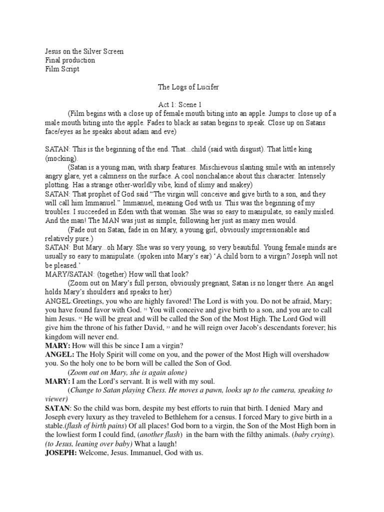 Screenplay For Jesus Film | PDF | Demonic Possession | Gospel Of Matthew