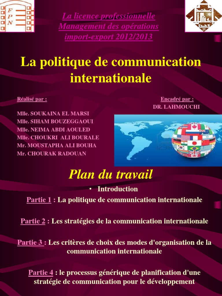Politique de communication internationale | PDF | Média (Communication ...