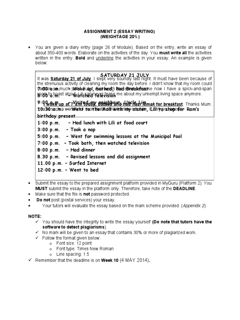 Essay Writing Assignment Guidelines | PDF
