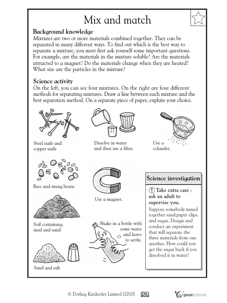 Mix and Match Worksheet | PDF | Celsius | Thermometer