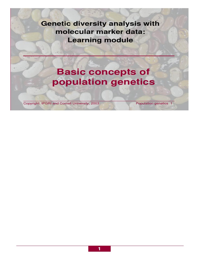 Basic Concepts of Population Genetics | PDF | Zygosity | Dominance (Genetics)