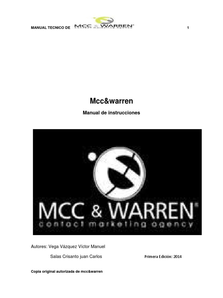MCC - Manual Tecnico | PDF | Microsoft Windows | Software