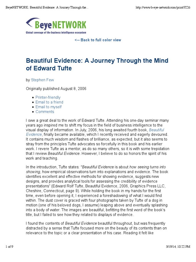 3 Beautiful Evidence - A Journey Through The Mind of Edward Tufte | PDF | Business Intelligence ...