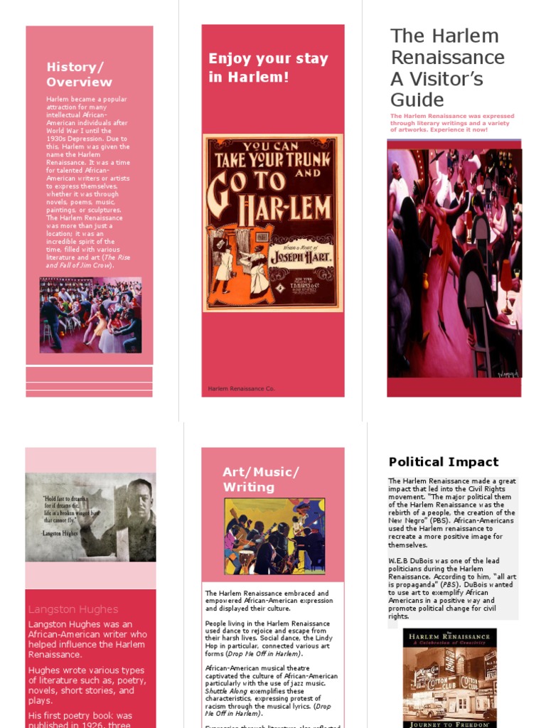 Harlem Renaissance Brochure | Harlem Renaissance | Harlem