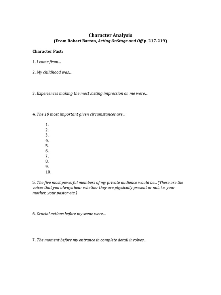 Character Creation Methodology Analysis | PDF
