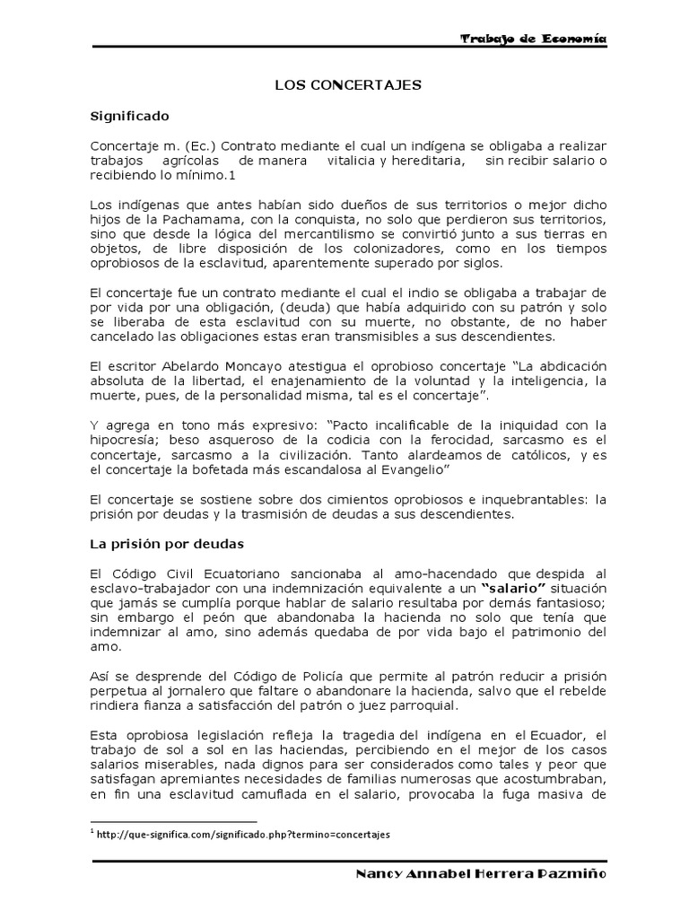 Trabajo 1 Concertajes | PDF | Esclavitud | Gobierno
