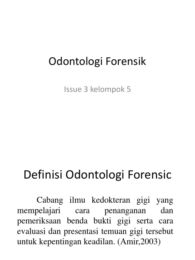 Panduan Lengkap Odontologi Forensik | PDF