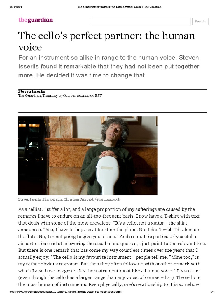 Steven Isserlis - The Cello's Perfect Partner: The Human Voice (The ...