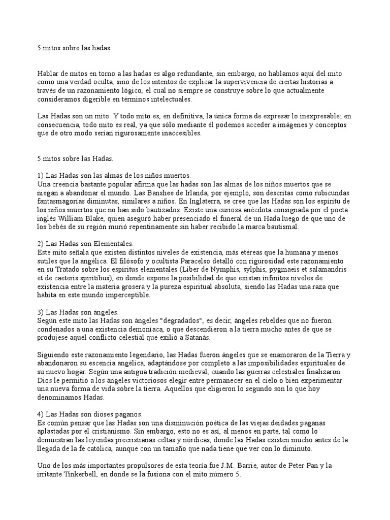 Hadas Pdf Pdf Hadas Mitología
