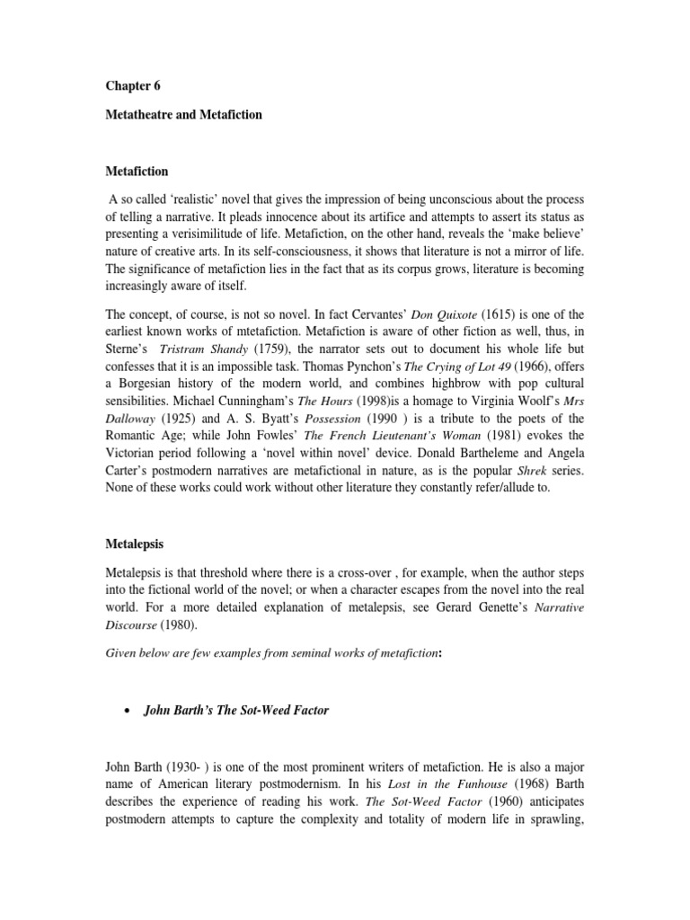 Chapter 6 Metatheatre | PDF | Postmodern Literature | Hamlet