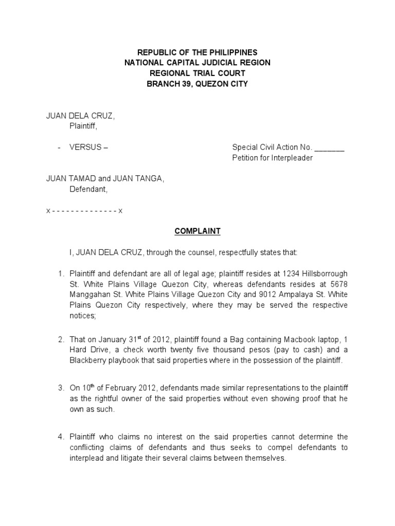 Interpleader | PDF | Plaintiff | Legal Procedure