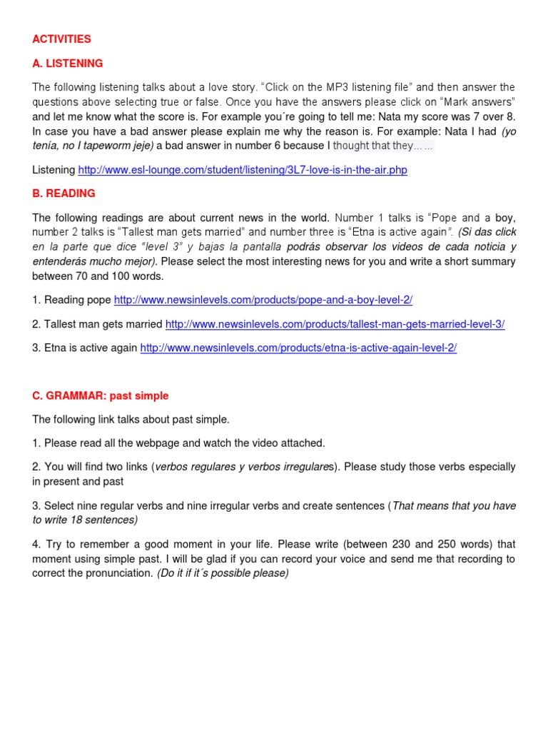News in Levels: Listening & Reading Activities | PDF | Foreign Language ...