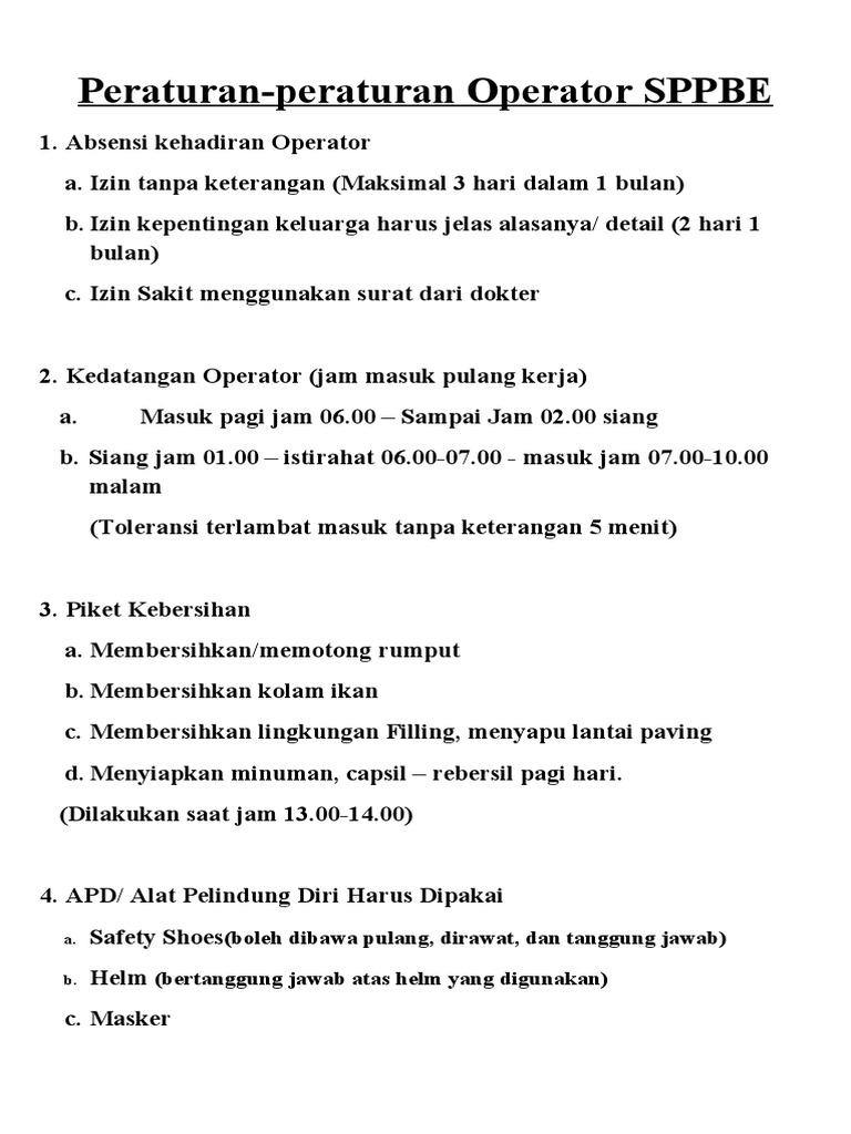 Peraturan Operator SPPBE | PDF