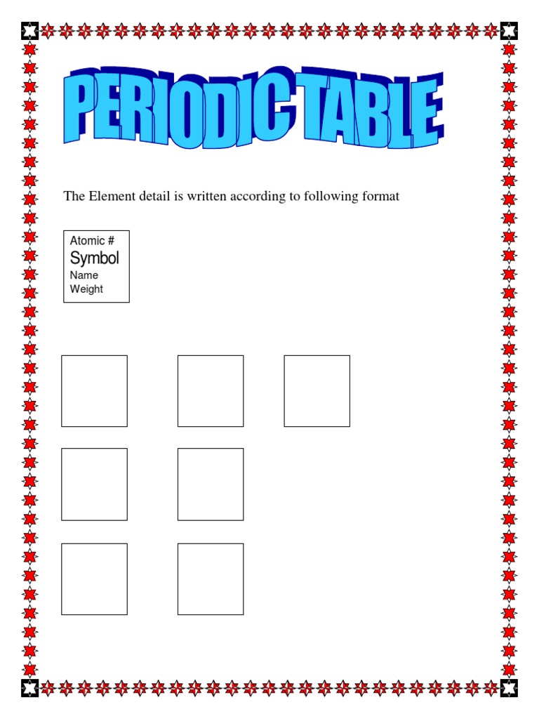 The Element Detail Is Written According To Following Format | PDF ...