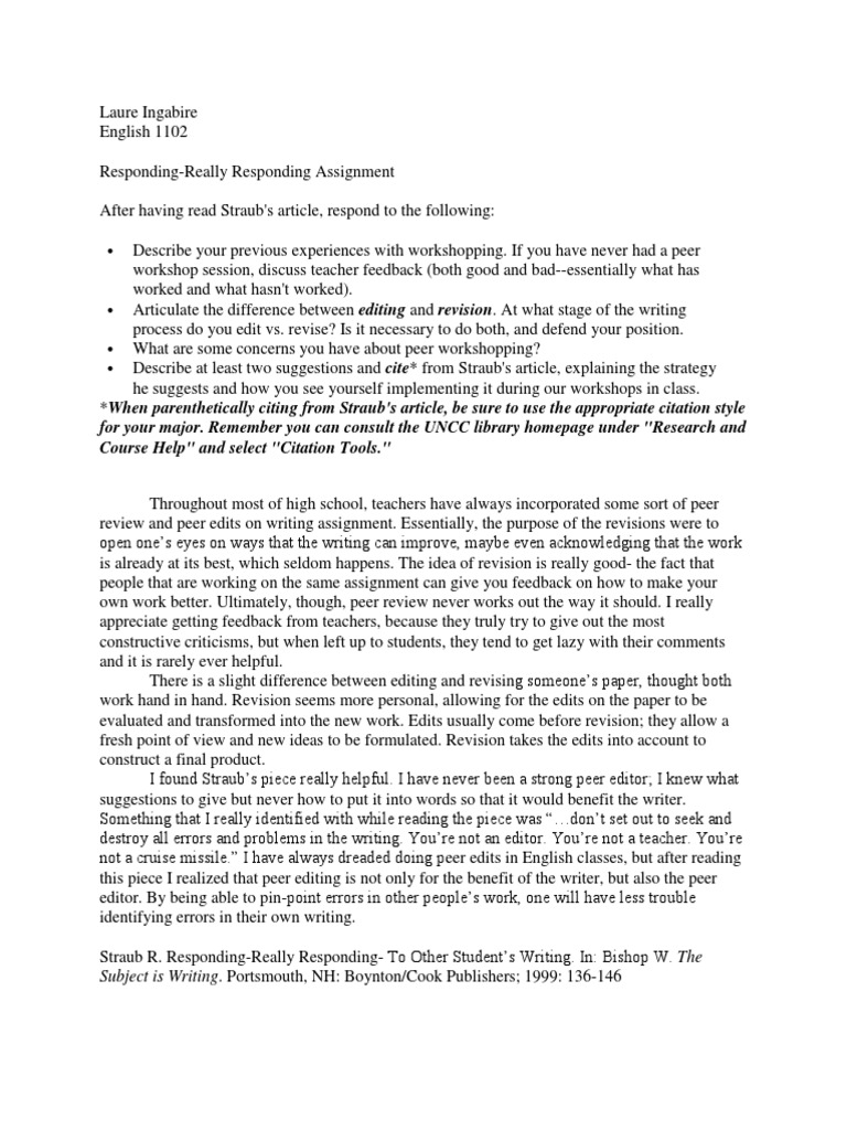 Peer Workshop Insights and Strategies | PDF | Editing | Citation