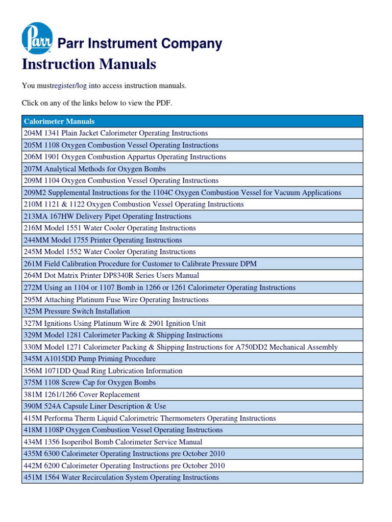 Instruction Manuals - Parr Instrument Company | PDF | Valve | Chemical ...