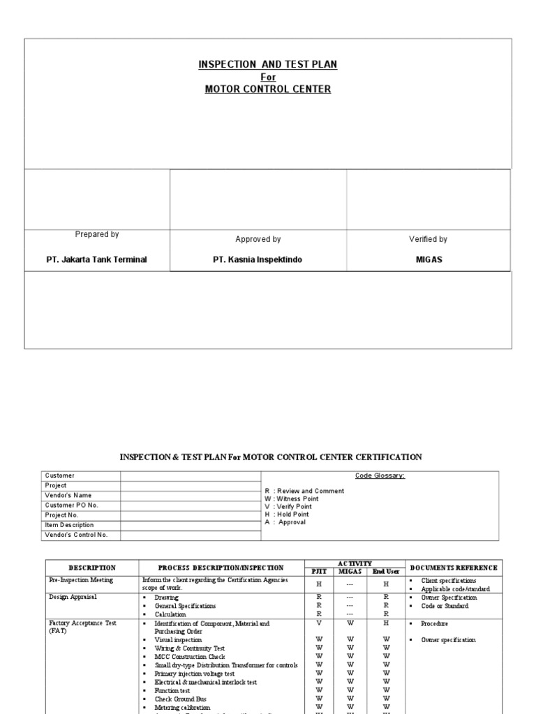 Itp MCC | PDF | Specification (Technical Standard) | Engineering
