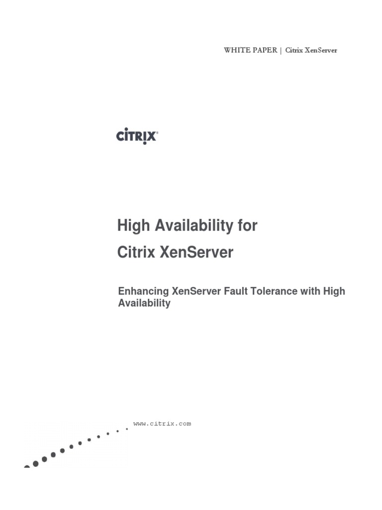 XenServer High Availability | PDF | Virtual Machine | Cloud Computing