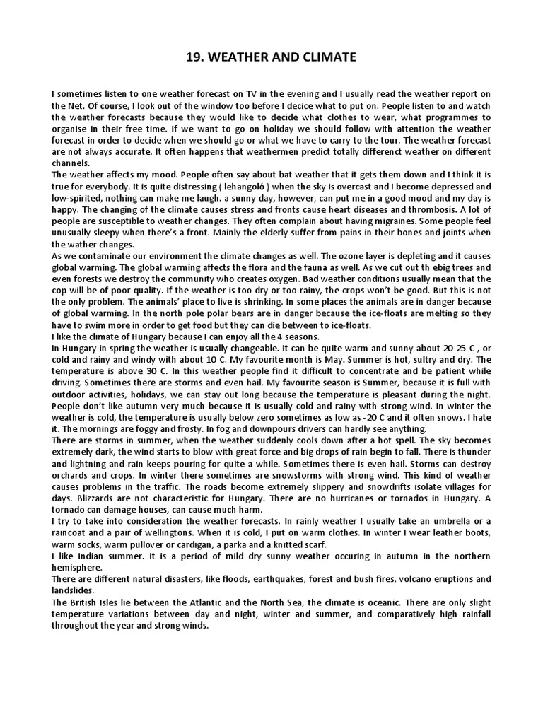 WEATHER AND CLIMATE | PDF | Rain | Weather