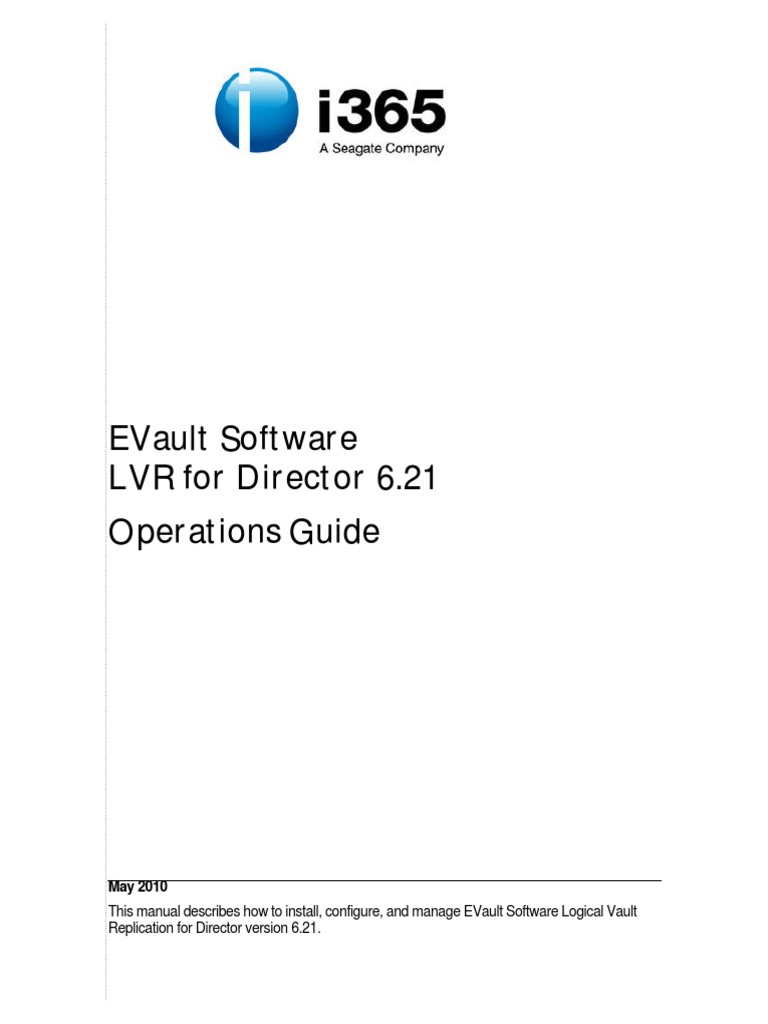 Director LVR Guide PDF | PDF | Backup | Replication (Computing)
