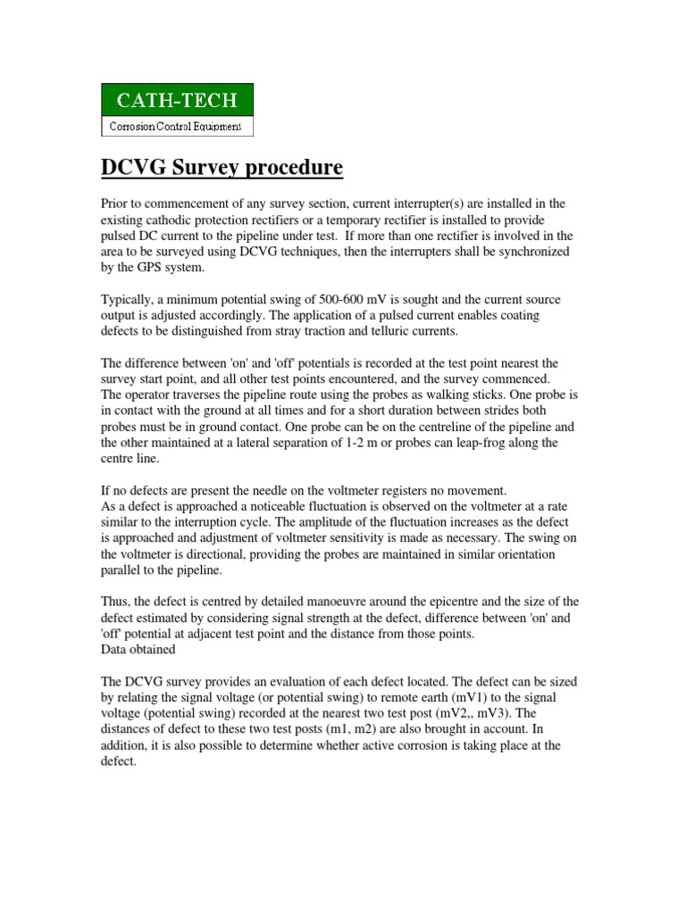 DCVG Survey Procedure Overview | PDF