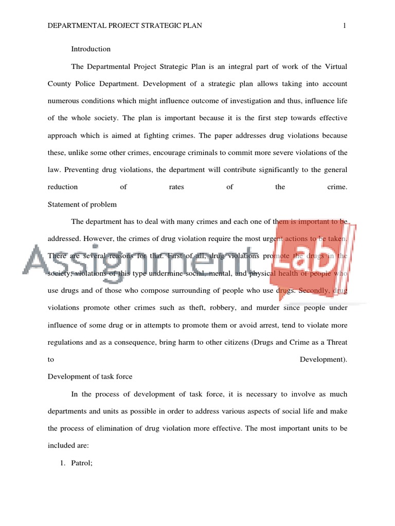 Departmental Project Strategic Plan | PDF | Crime & Violence | Crime ... Departmental Project Strategic Plan | PDF | Crime & Violence | Crime ...