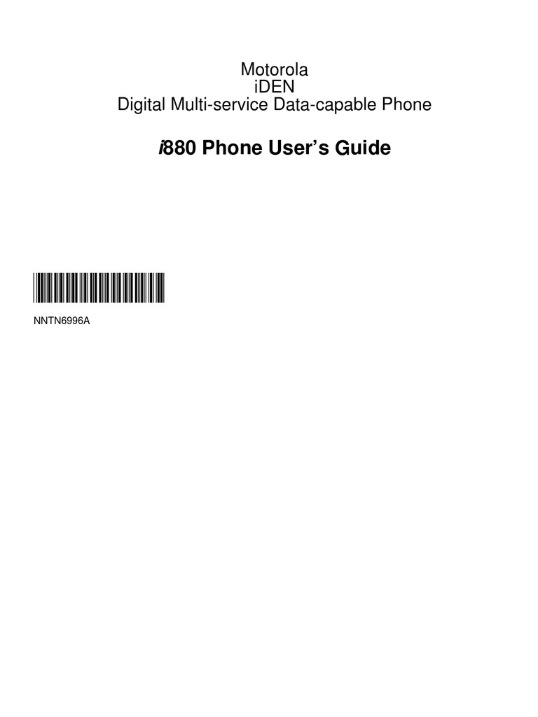 Motorola I880 User Guide | PDF | Battery Charger | Electromagnetic ...